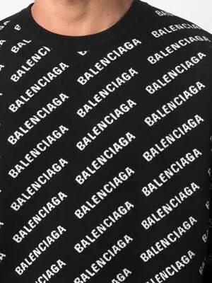 Balenciaga Intarsia-logo Crew-neck Jumper