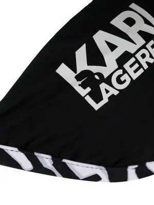 Karl Lagerfeld Logo Zebra-trim Bikini Top