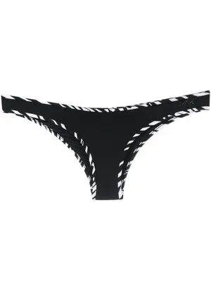 Karl Lagerfeld Zebra-trim Bikini Brief - Black
