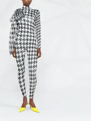 ATU BODY COUTURE Luna Houndstooth-print Jumpsuit