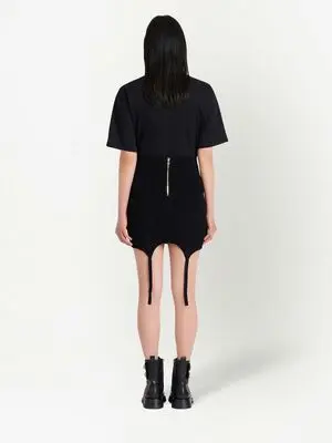 Balmain Lace-up Knit Mini Skirt