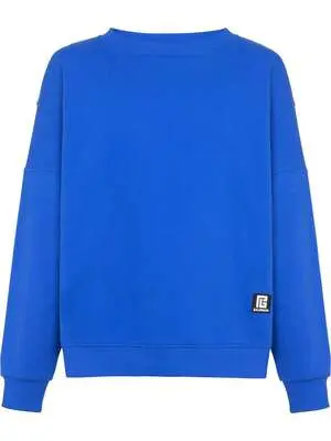 Balmain Cotton Sweatshirt With Logo Patch