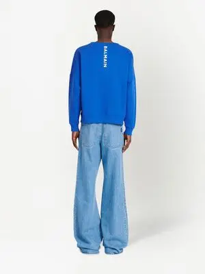 Balmain Cotton Sweatshirt With Logo Patch