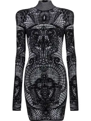 Balmain Graphic-print Fitted Dress