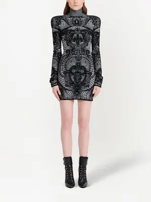 Balmain Graphic-print Fitted Dress