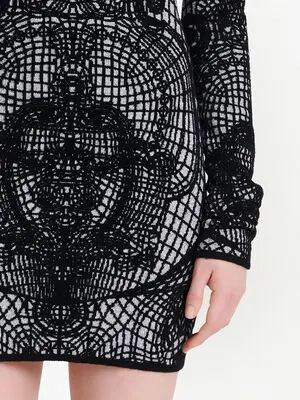Balmain Graphic-print Fitted Dress
