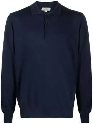 Canali Long Sleeve Polos For Men