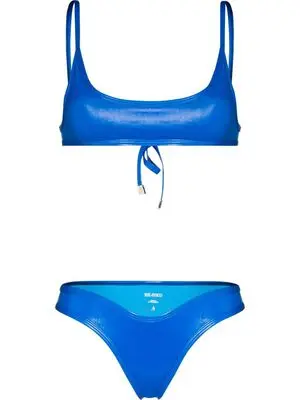 Attico High-shine Bikini Set - Blue