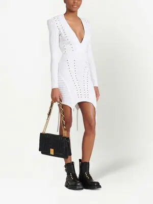 Balmain Lace-up Detail Knitted Dress