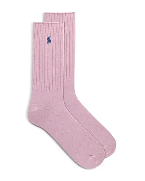 Polo Ralph Lauren Cotton Rib Crew Socks Pinkh