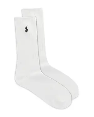 Polo Ralph Lauren Cotton Rib Crew Socks - White