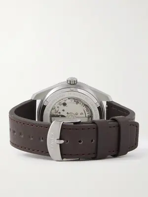 Timex® Waterbury Dive Automatic 40mm Stainless Steel And Leather Watch