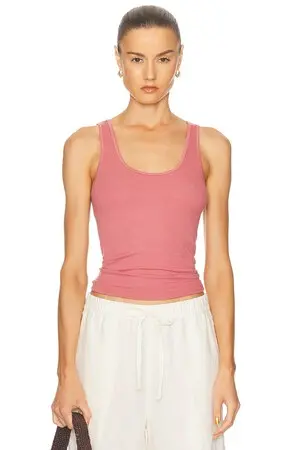 Enza Costa Stretch Silk Knit Tank Top - Rosewood