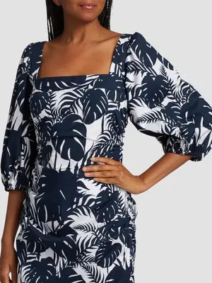 MICHELLE SMITH X Saks Gemma Balloon-sleeve Midi-dress