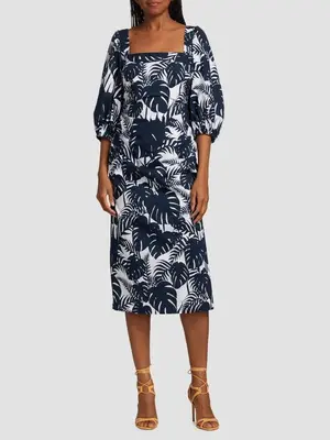 MICHELLE SMITH X Saks Gemma Balloon-sleeve Midi-dress