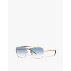 Ray-ban Caravan Aviator Metal Sunglasses - Gold