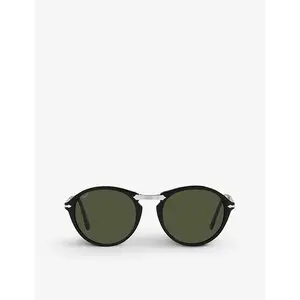 Persol Po3274s Round-frame Folding Sunglasses - Black