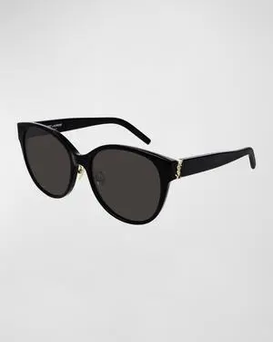 Saint Laurent Sl M39 Rounded Sunglasses - Black