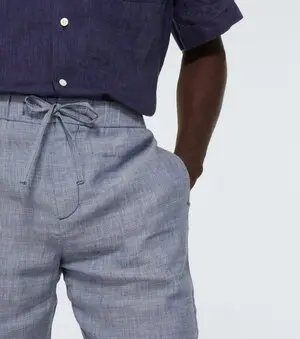 Frescobol Carioca Felipe Linen And Cotton Shorts - Blue