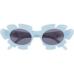 Loewe 47mm Oval Sunglasses - Shiny Light Blue / Blue