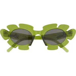 Loewe 47mm Oval Sunglasses - Shiny Light Green /smoke