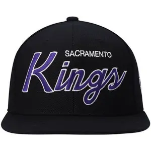 Mitchell & Ness Sacramento Kings Hardwood Classics Script 2.0 Snapback Hat - Black