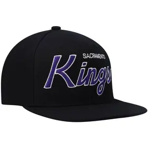 Mitchell & Ness Sacramento Kings Hardwood Classics Script 2.0 Snapback Hat - Black
