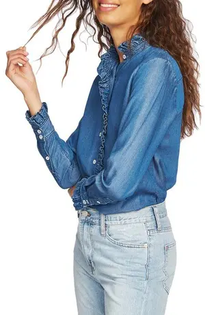 COURT & ROWE Ruffle Tencel® Lyocell Shirt