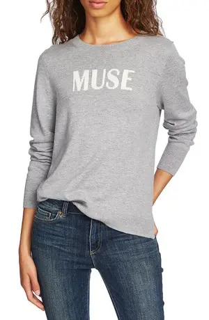 COURT & ROWE Muse Cotton Blend Sweater Silver Heather