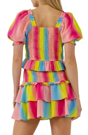 Endless Rose Ombré Striped Smocked Top - Multi