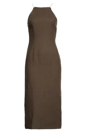 slim fit dress slacks Virginia Suiting Embroidered Midi Dress / Sage | Meshki