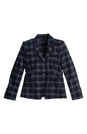 COURT & ROWE Plaid One-button Blazer