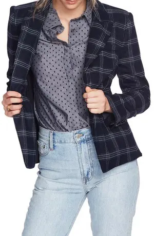 COURT & ROWE Plaid One-button Blazer