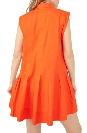Free People Naomi Pleated Cotton Minidress