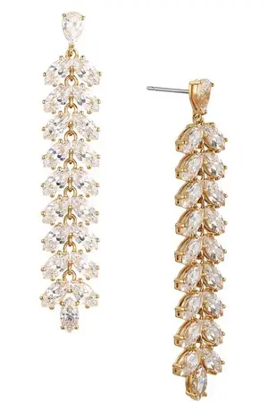 Nadri Nadri Rsvp Leaf Linear Drop Earrings Gold
