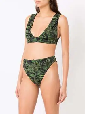 Isolda Coqueiral Foliage-print Bikini Set