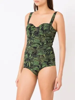Isolda Coqueiral Foliage-print Swimsuit