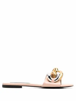 Stella McCartney Falabella Flat Sandals With Chain Detail
