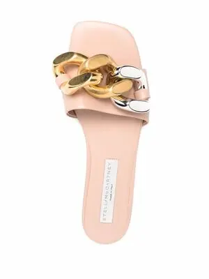Stella McCartney Falabella Flat Sandals With Chain Detail