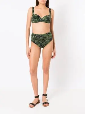 Isolda Coqueiral Foliage-print Bikini Set