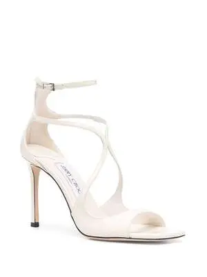 JIMMY CHOO Azia 95mm Square-toe Sandals - White