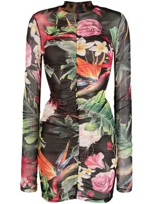 Philipp Plein Floral-print Dress - Black