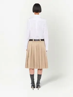 Miu Miu Embroidered Logo Poplin Shirt
