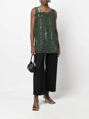 P.a.r.o.s.h Sequin-embellished Top - Green