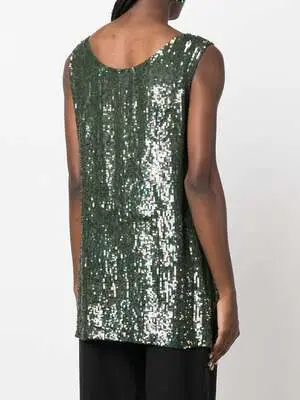 P.a.r.o.s.h Sequin-embellished Top - Green
