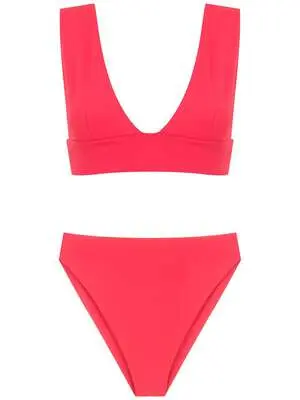 Isolda High-waisted Bikini Set - Red