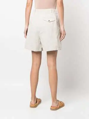 Closed High-waisted Pleated Shorts