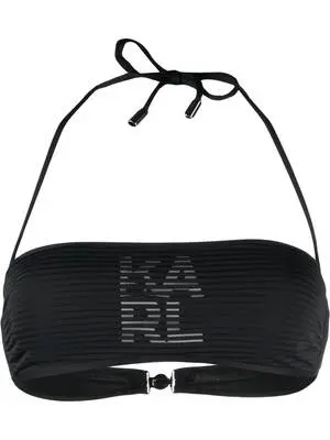 Karl Lagerfeld Logo-print Bandeau Bikini Top