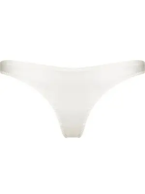 Fleur Du Mal Luxe Satin Thong Brief - White