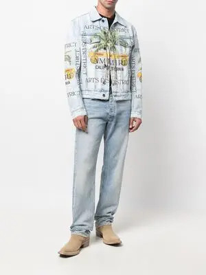 Amiri Graphic-print Denim Trucker Jacket